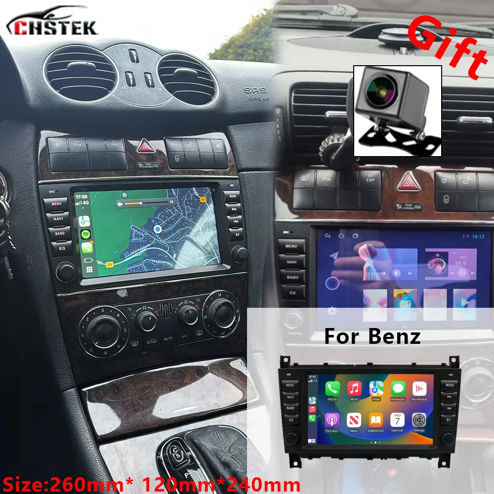 CHSTEK Car Radio Android 13 Carplay For Mercedes Benz C-Class W203 W209 ...