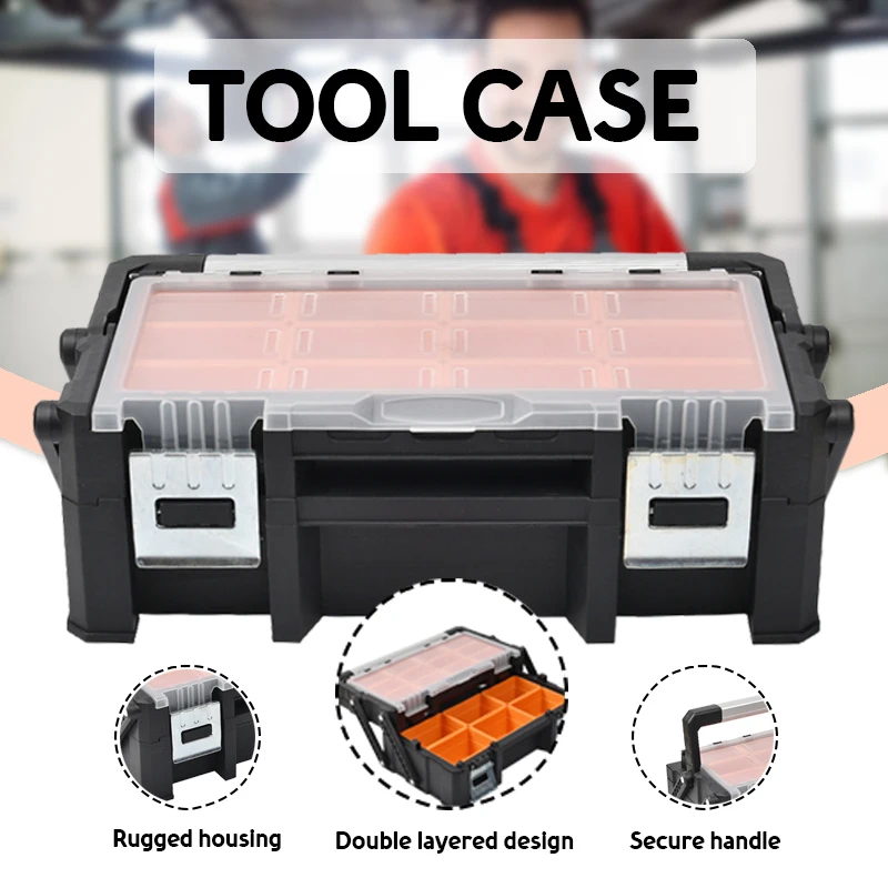 Hardware-ToolBox-Double-Layer-Foldable-Tools-Storage-Box-Separated ...