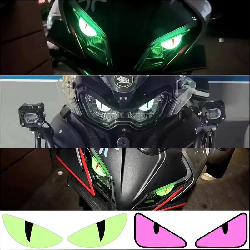 Headlight-Stickers-Motorcycle-Cat-Eyes-Angry-Night-Reflection-Decorate ...