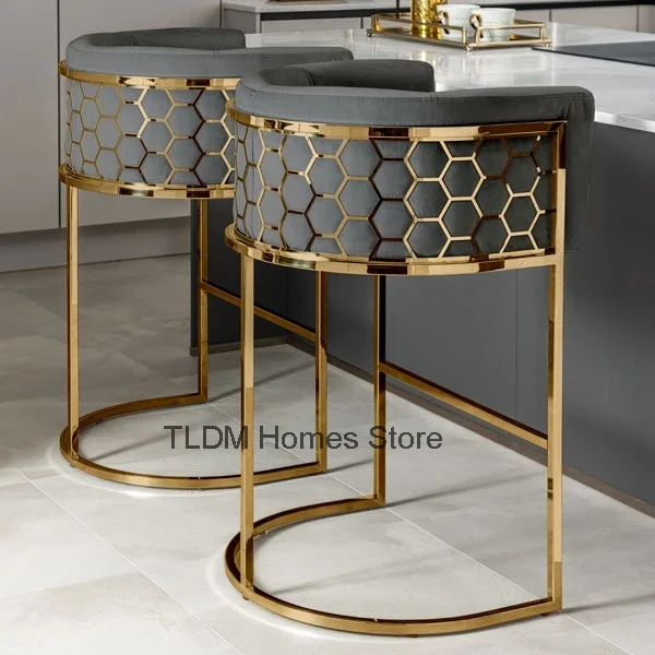 New-modern-industrial-multi-color-metal-bar-chair-velvet-fabric-bar ...