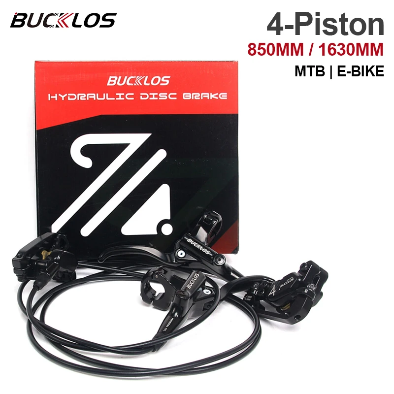 BUCKLOS MTB Bike Hydraulic Brake 4 Pistons Bicycle Brake Set E-Bike ...
