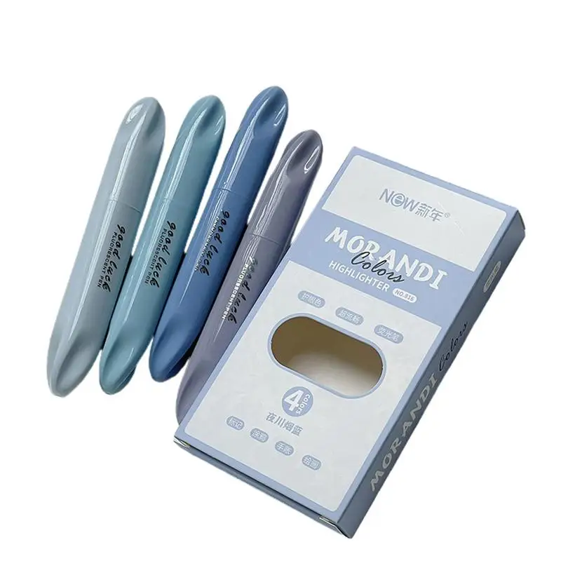 Dual-Tip-Highlighters-4-Pcs-Double-Sided-Highlighter-Pen-Set-Smooth ...