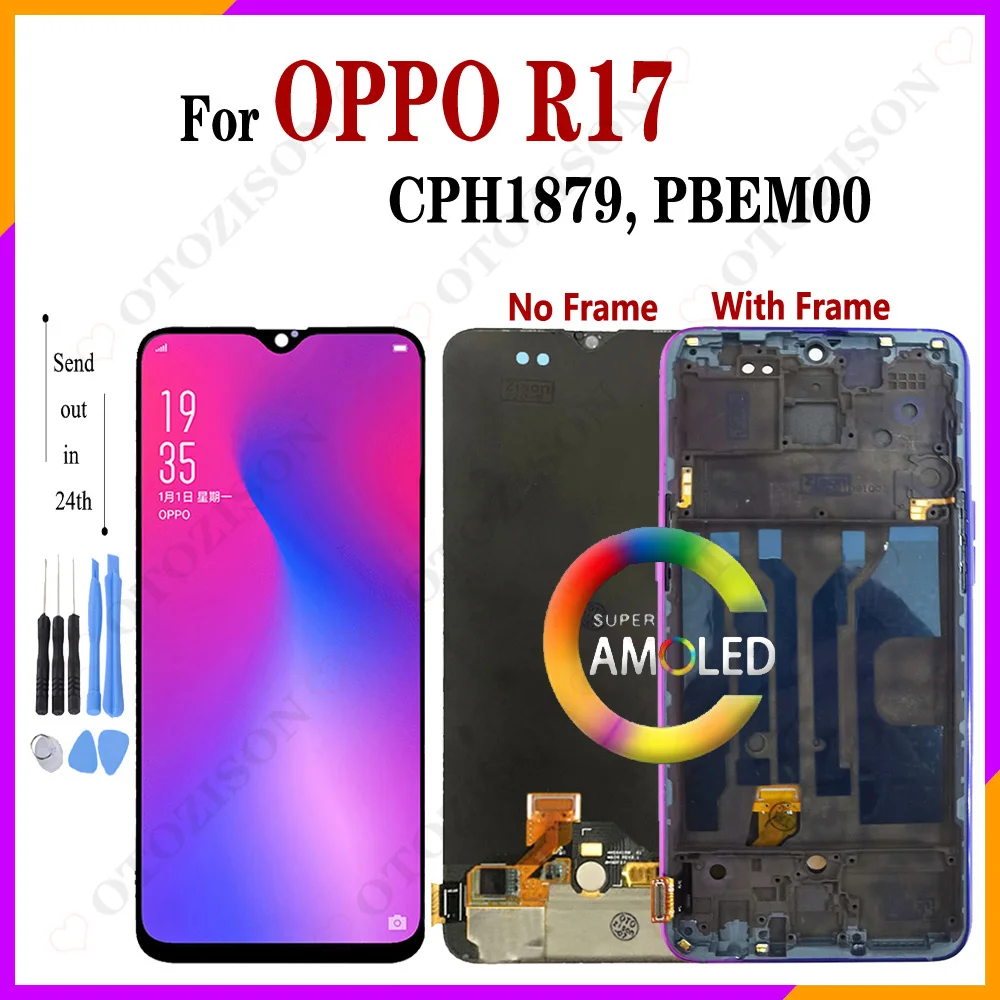 AMOLED For OPPO R17 LCD With Frame PBEM00 CPH1879 LCD Screen Display ...