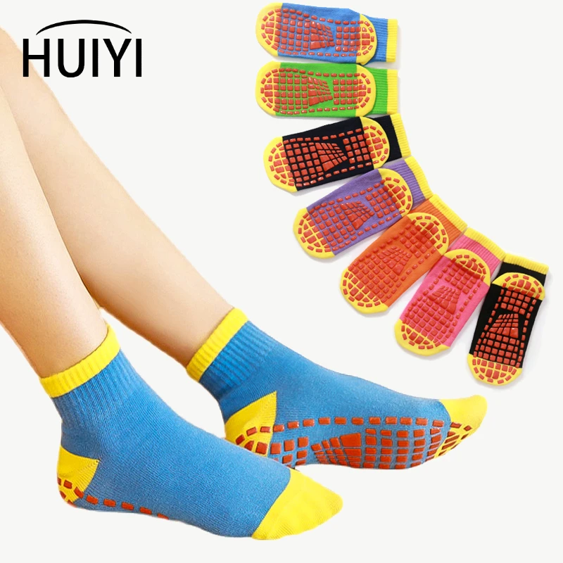 Non-slip-Trampoline-Socks-Yoga-Pilates-Sticky-Socks-with-Grippers ...