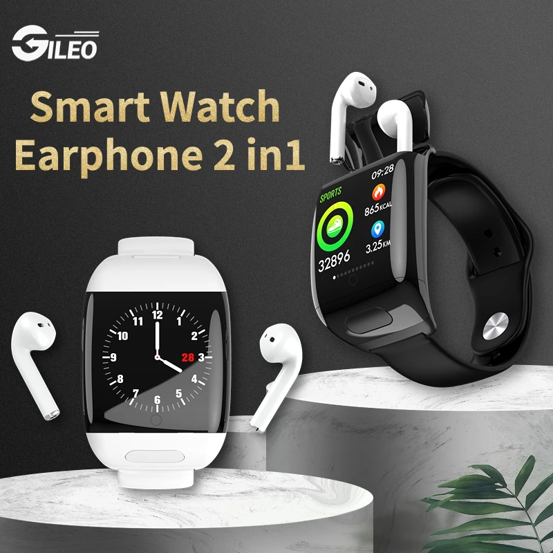 GILEO-Smart-Watch-Earbuds-Earphone-2in1-Woman-Man-Fitness-Bracelet ...