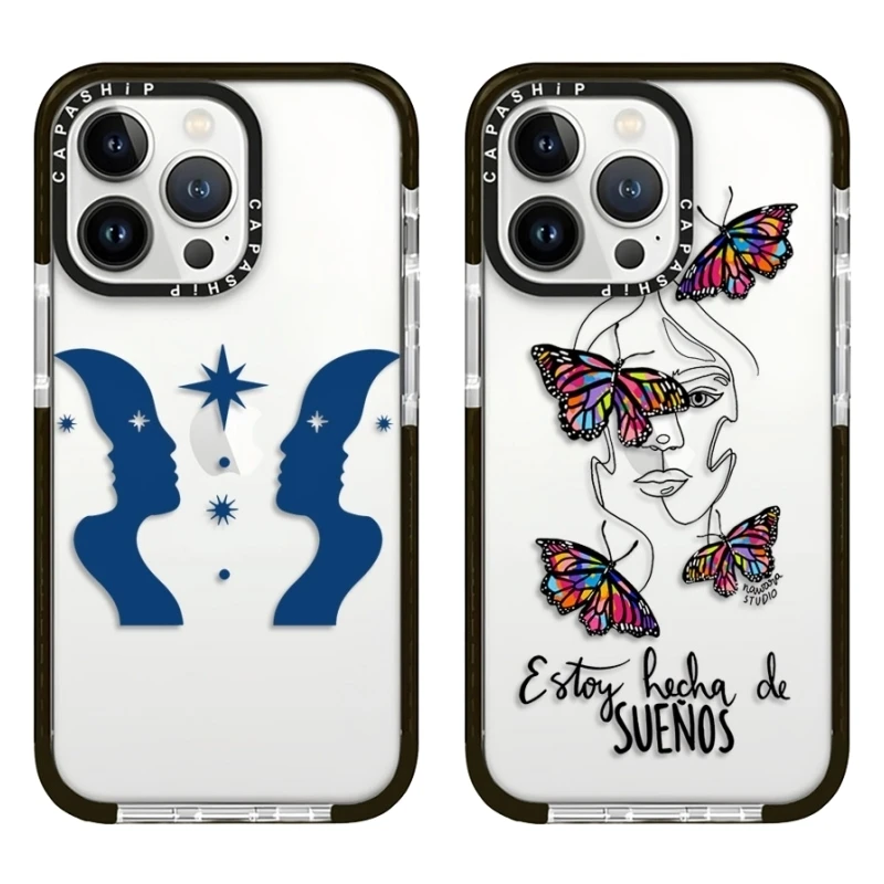 Butterfly Line Girl Hexagram Star Gaze Case For iPhone 15 14 13 12 11 ...