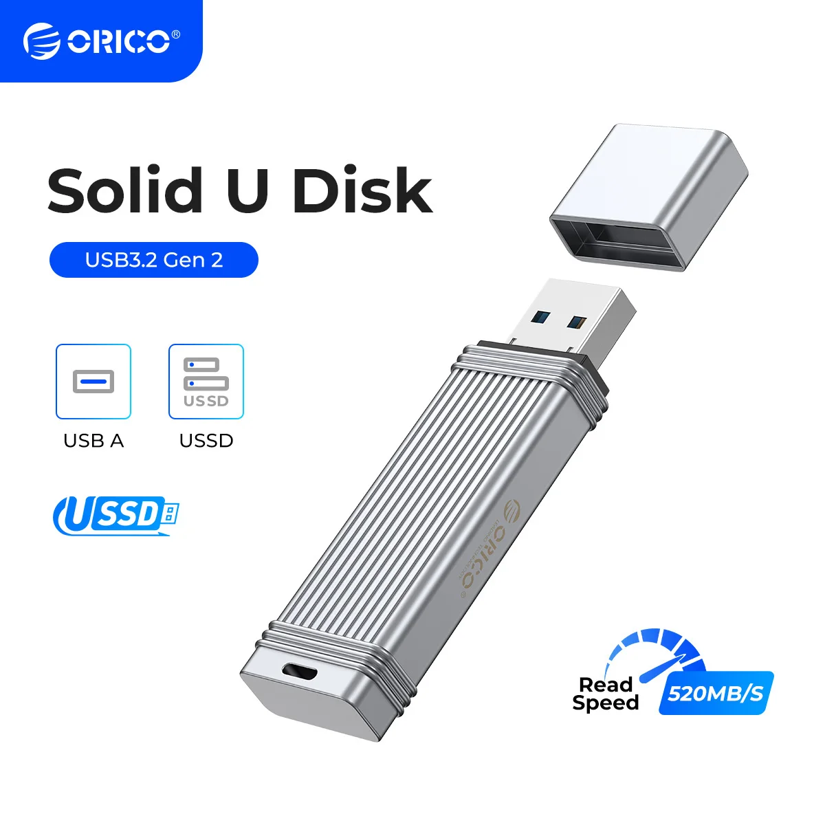 ORICO USSD Mobile Solid U Disk 520MB/S USB Flash Drive 1TB 512GB 256GB 128GB Type-C USB 3.2 Pen ...