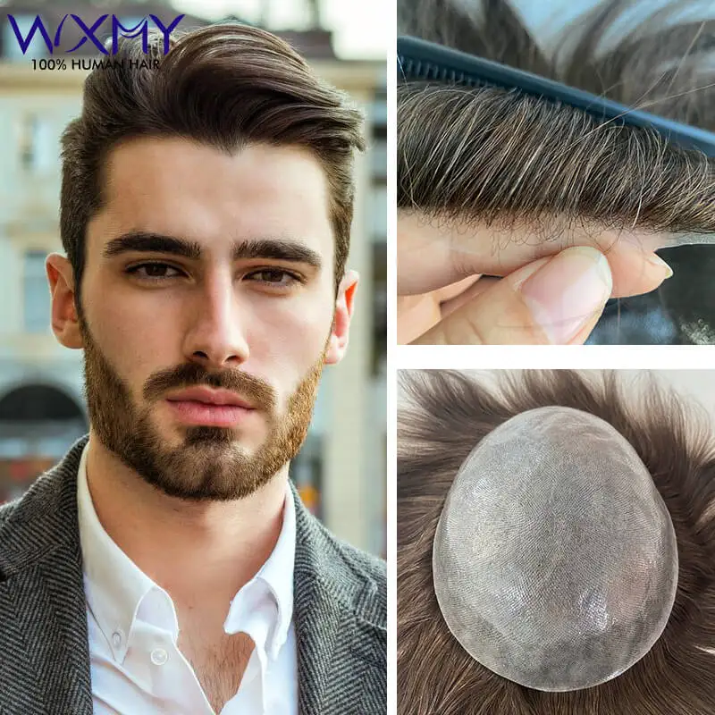 Clearance-Double-Knotted-Silicone-Microskin-Toupee-Men-Male-Hair ...