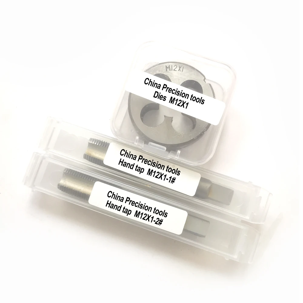 3pcs metric thread hand tap and Die set Fine Right hand straight flute ...