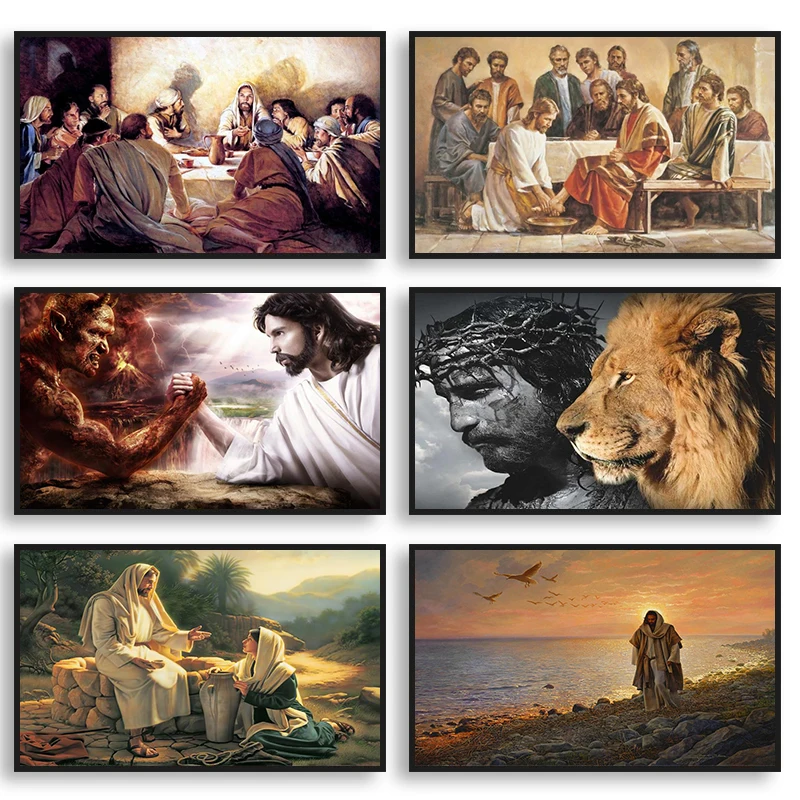 Jesus Series Christ Religious Belief Canvas Painting Poster Aesthetic ...