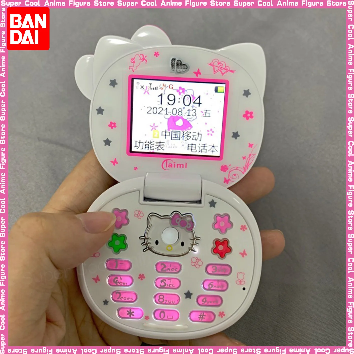 New-Kawaii-Sanrio-Hello-Kitty-Flip-Phone-Cartoon-Cute-Children-Pink ...
