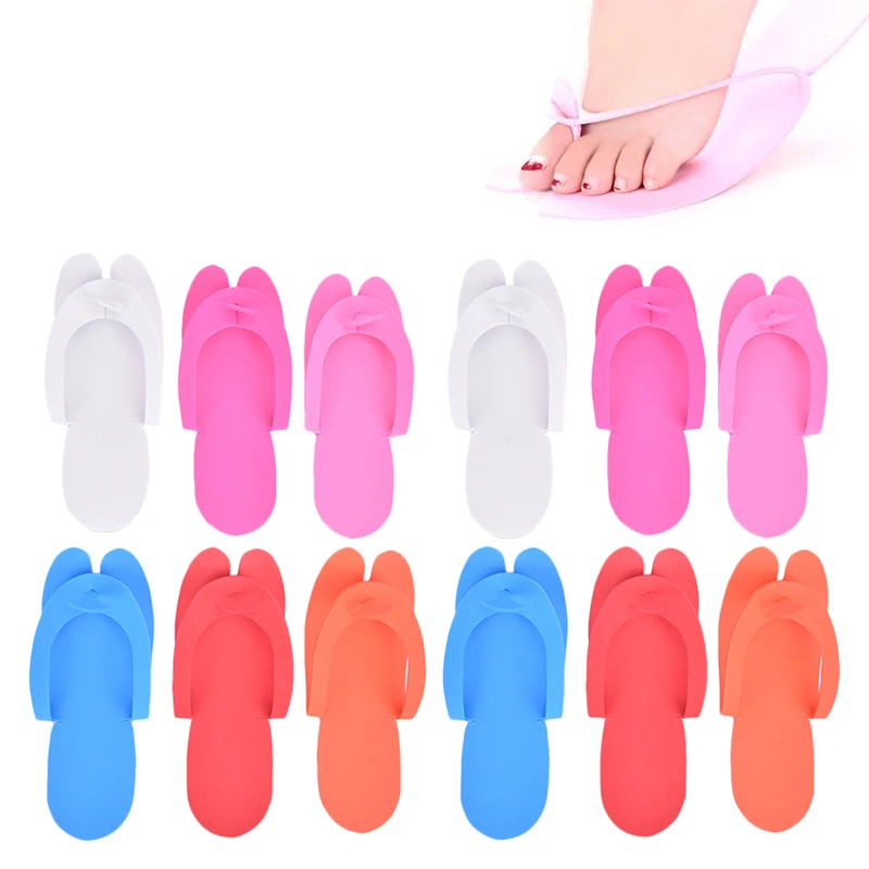 12-Pairs-Random-Color-Disposable-Foam-Slippers-Pedicure-Slippper-For ...