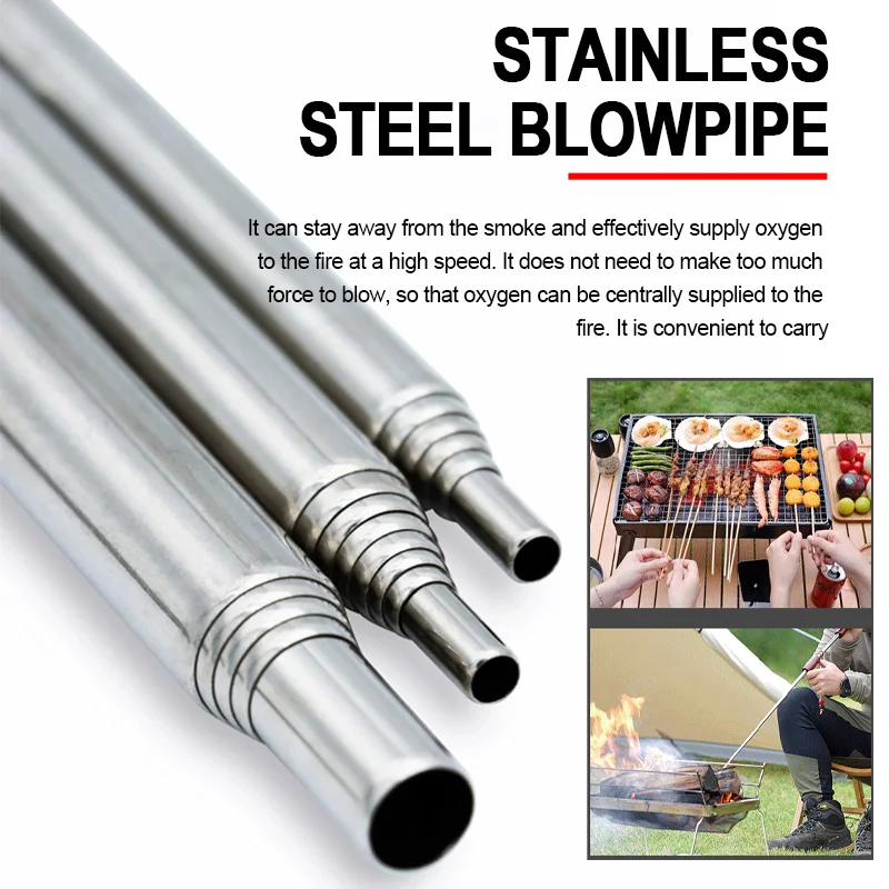 Blow Fire Tube Mouth Blowpipe Outdoor Stainless Steel Telescopic Fire ...
