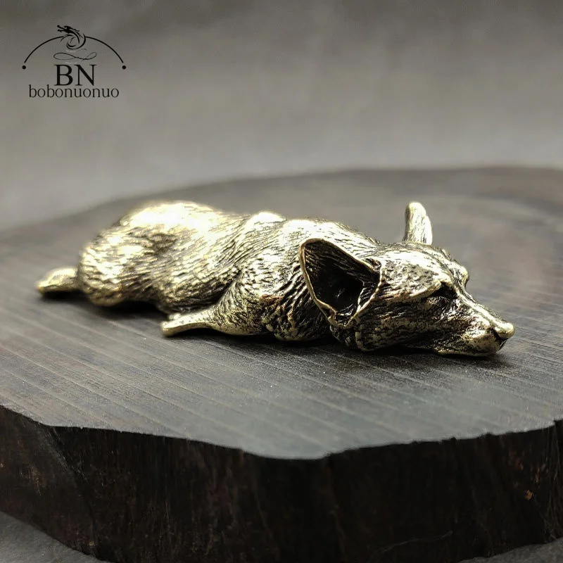 Pure-Copper-Welsh-Corgi-Puppy-Miniature-Figurines-Solid-Brass-Animal ...