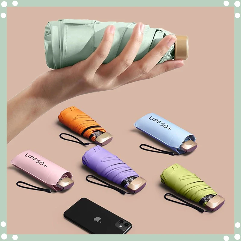 Mini-Sun-Umbrella-Small-Pocket-Rain-Umbrella-Vinyl-Folding-Umbrella-UV ...
