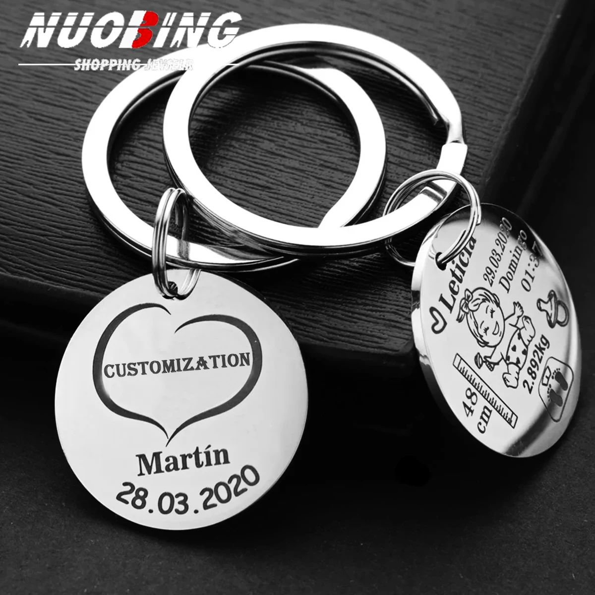 Personalize-Keychains-3D-Engrave-Stainless-Steel-Keyrings-Text-Name ...