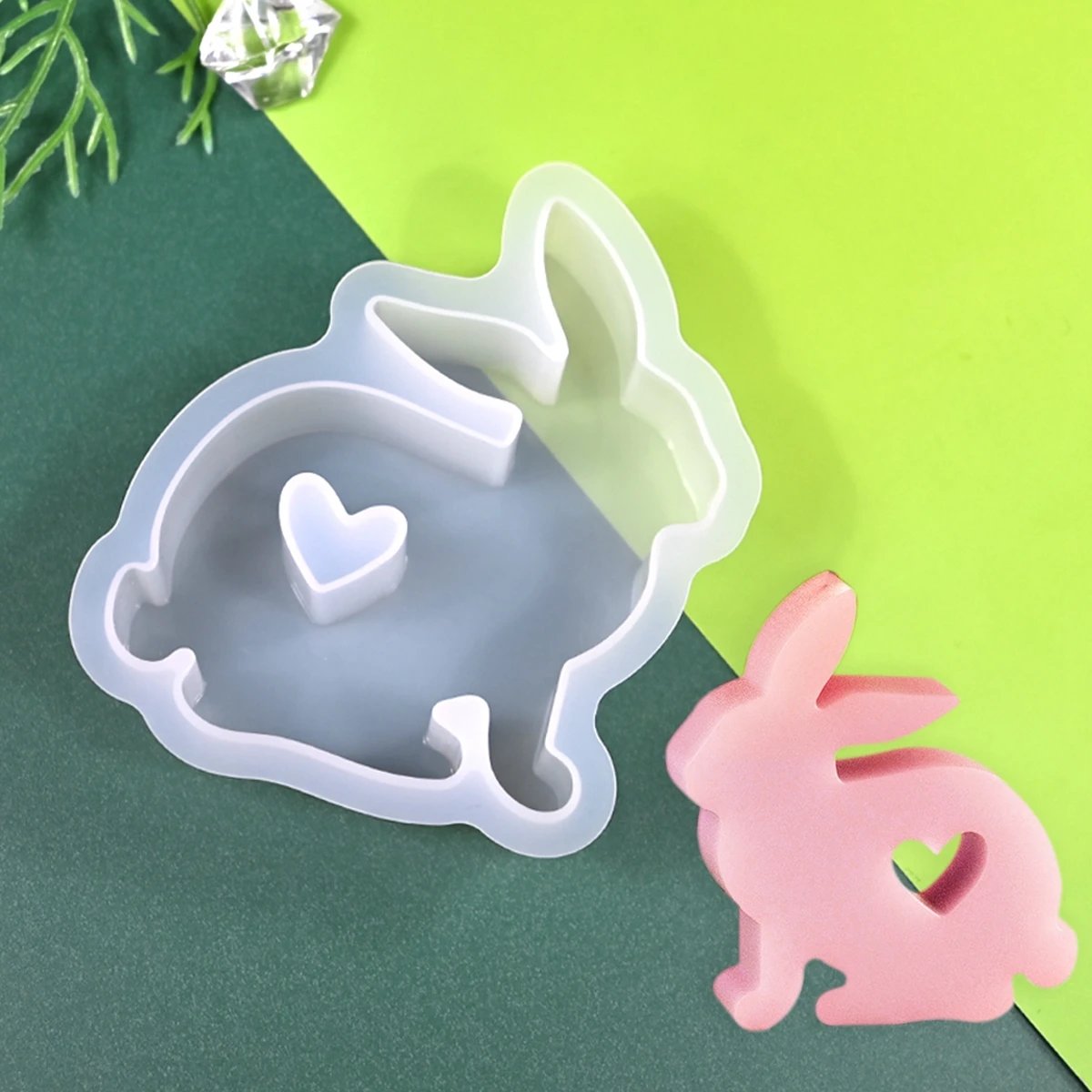 Resin-Silicone-Mold-Love-Heart-Rabbit-Molds-For-Epoxy-Resin-Filling ...