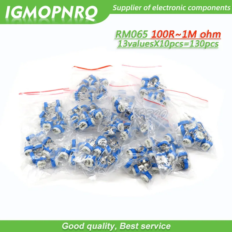 13valuesX10pcs-130pcs-Trimming-Potentiometer-RM-065-100ohm-1Mohm-101 ...