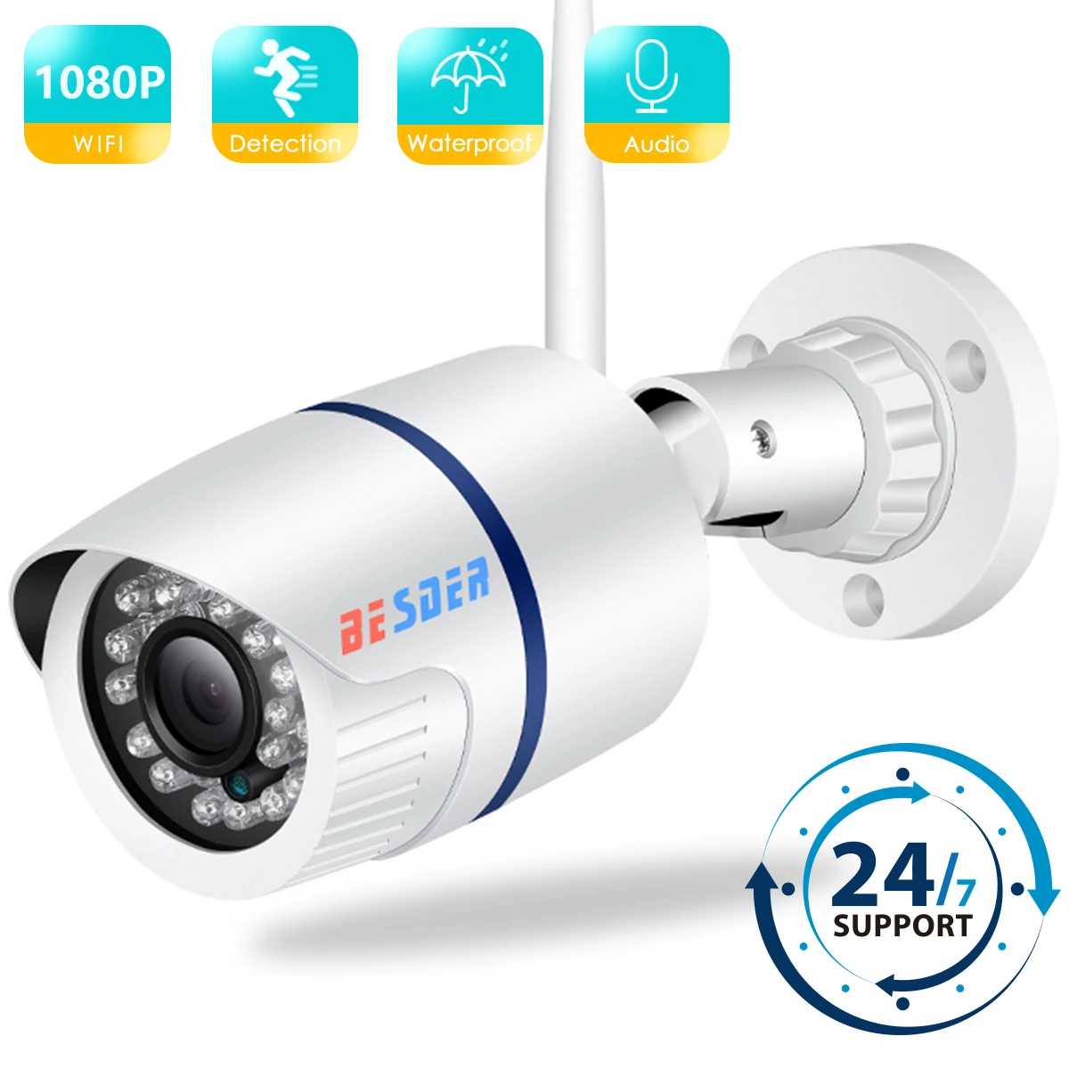 BESDER ICSEE 1080P P2P Wifi Camera Audio Recording IP Camera Wireless ...
