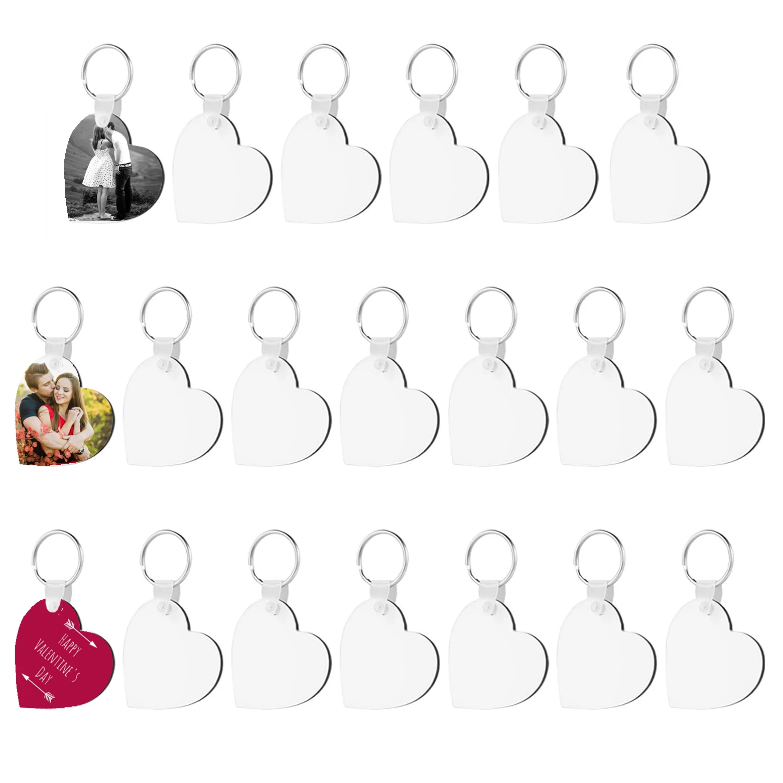 60-St-ck-Sublimation-Schl-ssel-bund-Rohlinge-Bulk-DIY-MDF-Herz ...