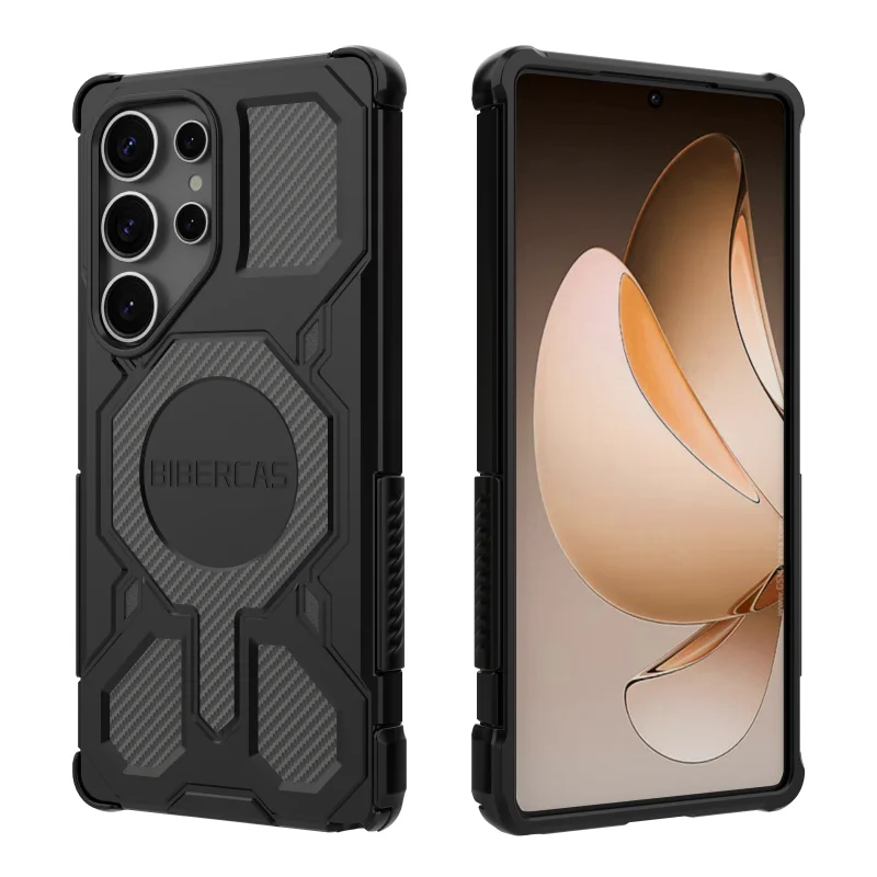 BIBERCAS 갑옷 충격 방지 전화 케이스 삼성 GalaxyS25 Edge S25 Ultra Magsafe 자기 무선 충전 ...