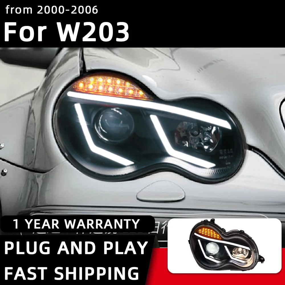 Headlight-For-Benz-W203-LED-Headlights-2000-2006-Head-Lamp-Bi-Xenon-Car ...