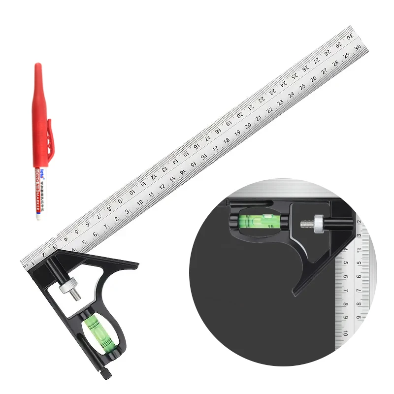 300mm-Stainless-Steel-Angle-Combination-Square-Ruler-Mobile-Horizontal ...