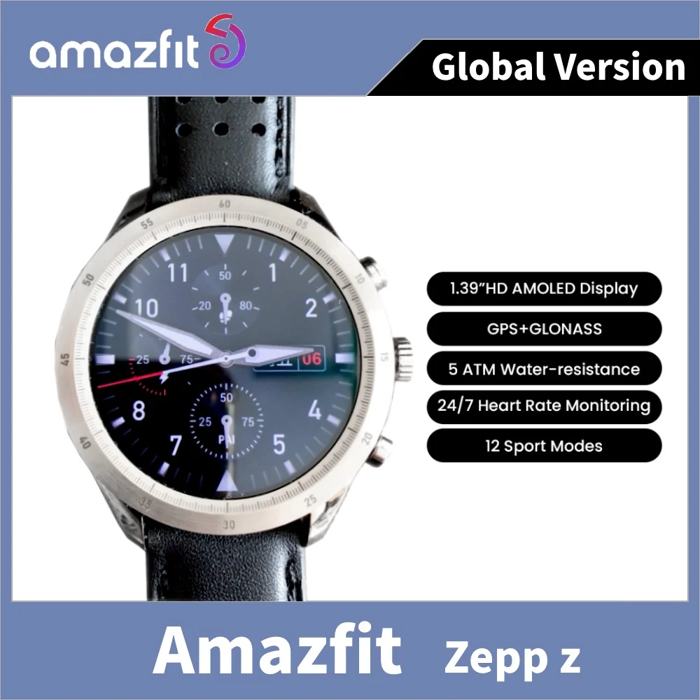 Original Amazfit Zepp Z Smartwatch 1.39 ''AMOLED Display 50 Watch Faces ...