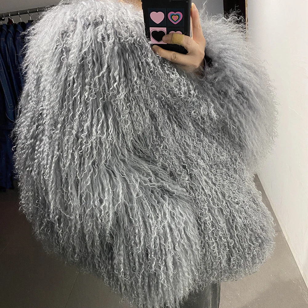 YOLOAgain-2023-Winter-Warm-Grey-Mongolia-Sheep-Fur-Jacket-Women-Real ...