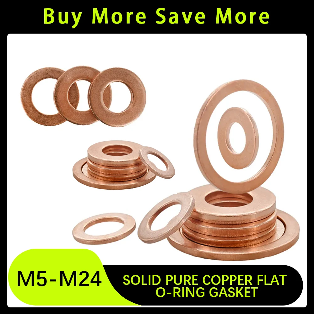 Solid-pure-copper-flat-O-ring-gasket-Oil-seal-gasket-Oil-pan-plug-Solid ...