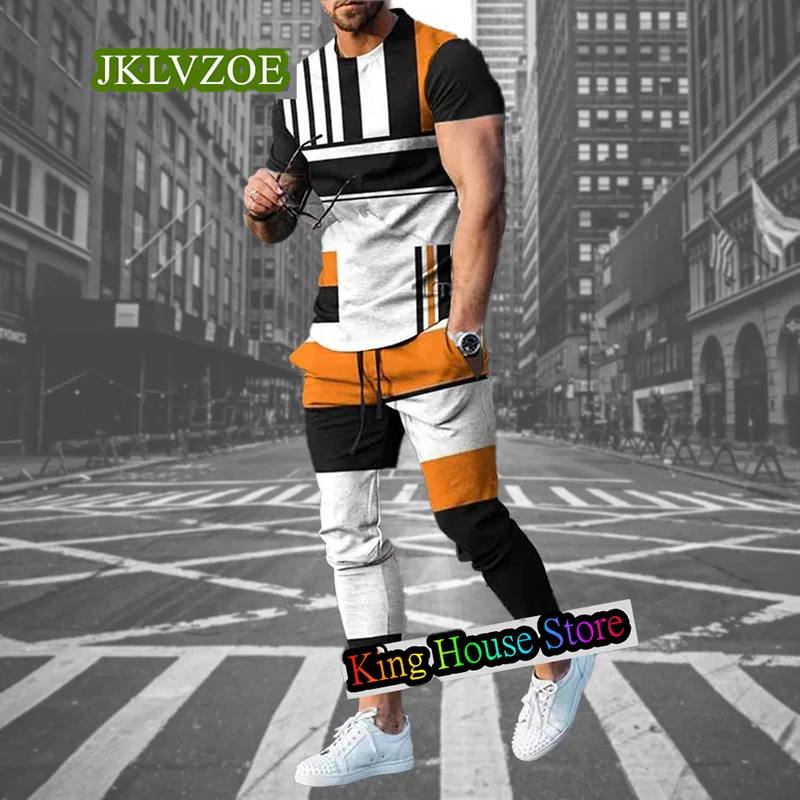 Men-s-Tracksuit-2-Piece-Set-Fashion-Sport-Tshirt-Trousers-Jogging ...