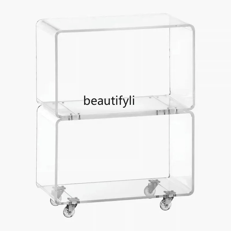 Modern-Minimalist-Acrylic-Double-Layer-Trolley-Movable-Middle-Ancient ...