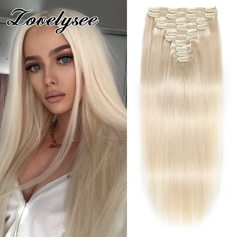 Extensiones-de-cabello-humano-liso-para-mujer-mechones-de-pelo-Natural ...