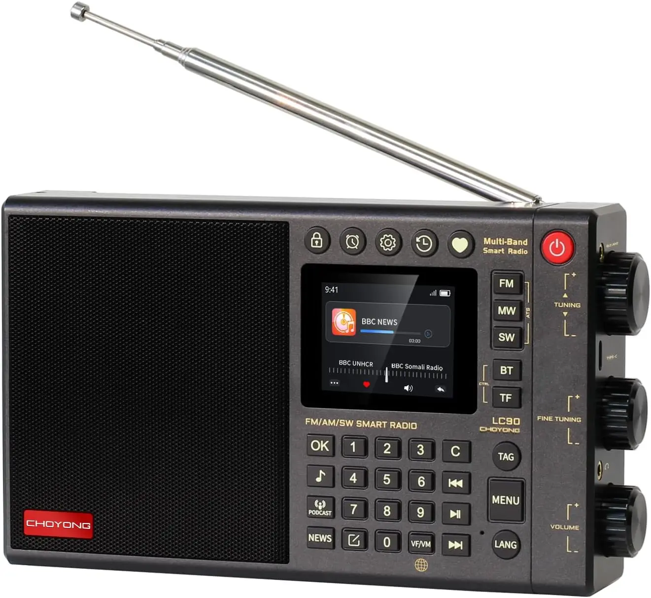 CHOYONG LC90 WIFI/4G Multi-Band Smart Internet Radio Portable AM/FM ...