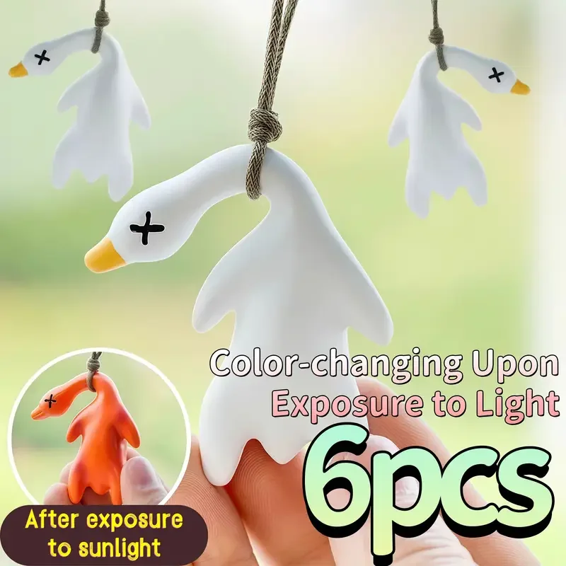 1/6pcs Funny Goose Keychain Roast Duck Rope Keyring Backpack Pendant ...