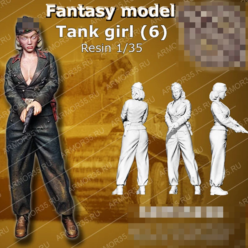 1-35-Resin-Soldier-Model-Kit-History-Mini-Military-Theme-Tank-Female ...