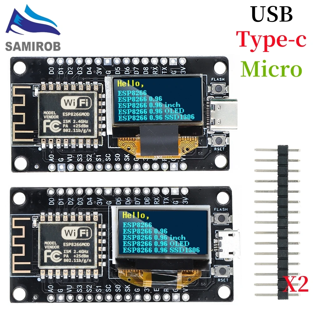 NodeMCU ESP8266 Development Board with 0.96 Inch OLED Display, CH340 ...