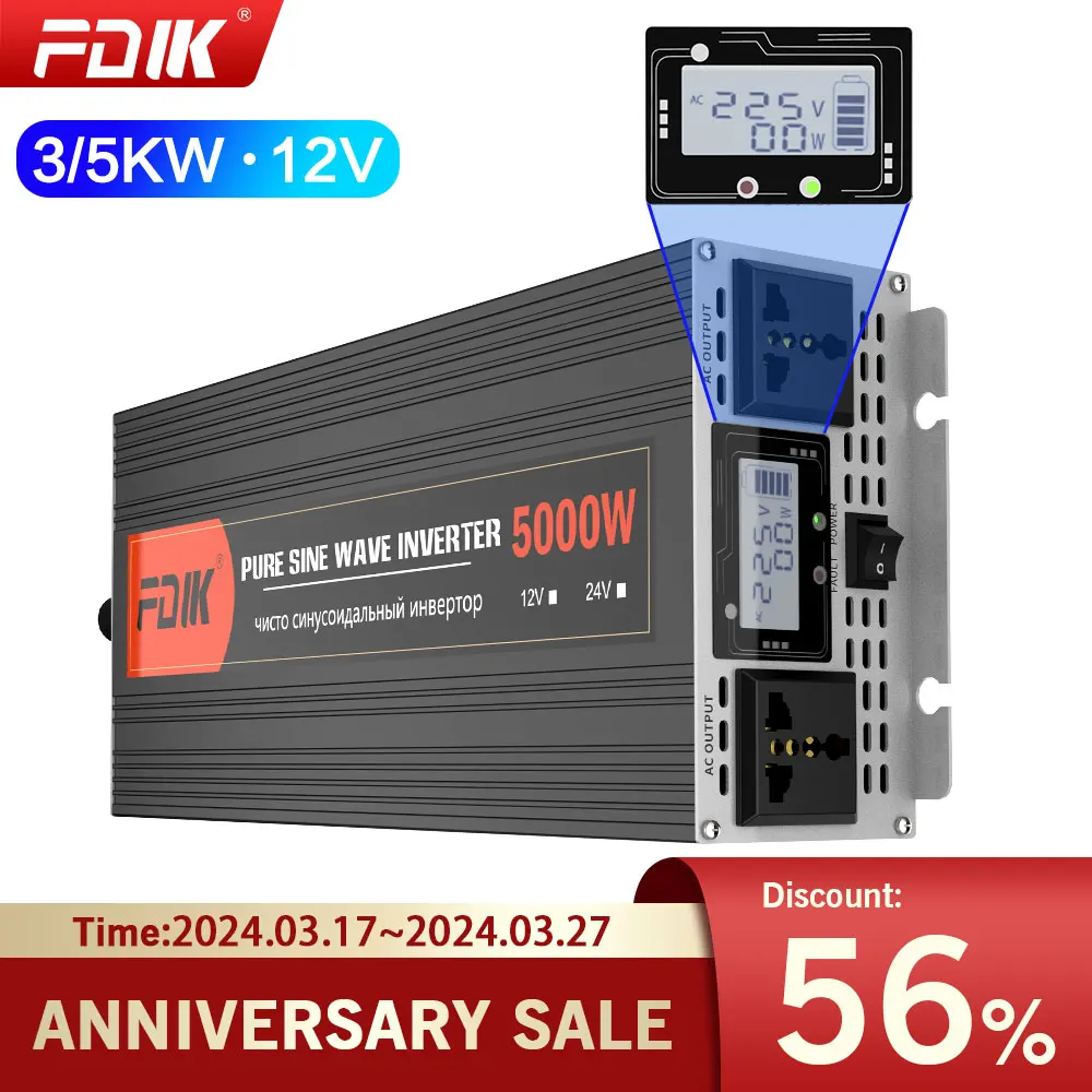 FDIK-DC-12V-to-AC-220V-Inverter-Pure-Sine-Wave-3000W-5000W-LCD-Display ...