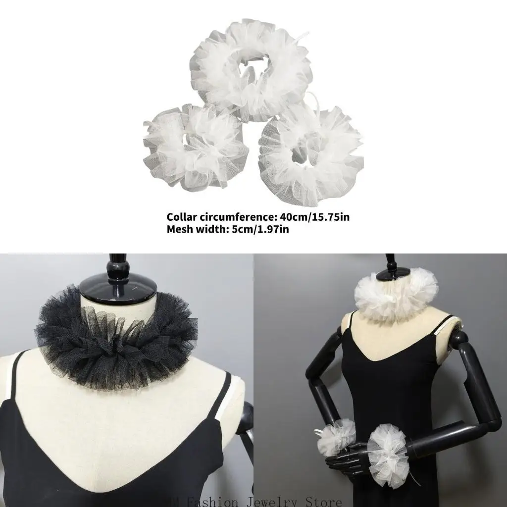 Authentic Medieval Costume Accessory Elizabethan Mesh Neck Ruff and and ...