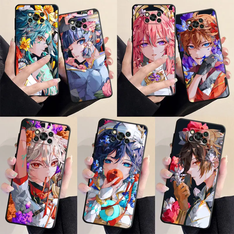 Anime Genshin Impact Phone Case for Xiaomi Poco F4 M4 5G F3 GT X3 Pro ...