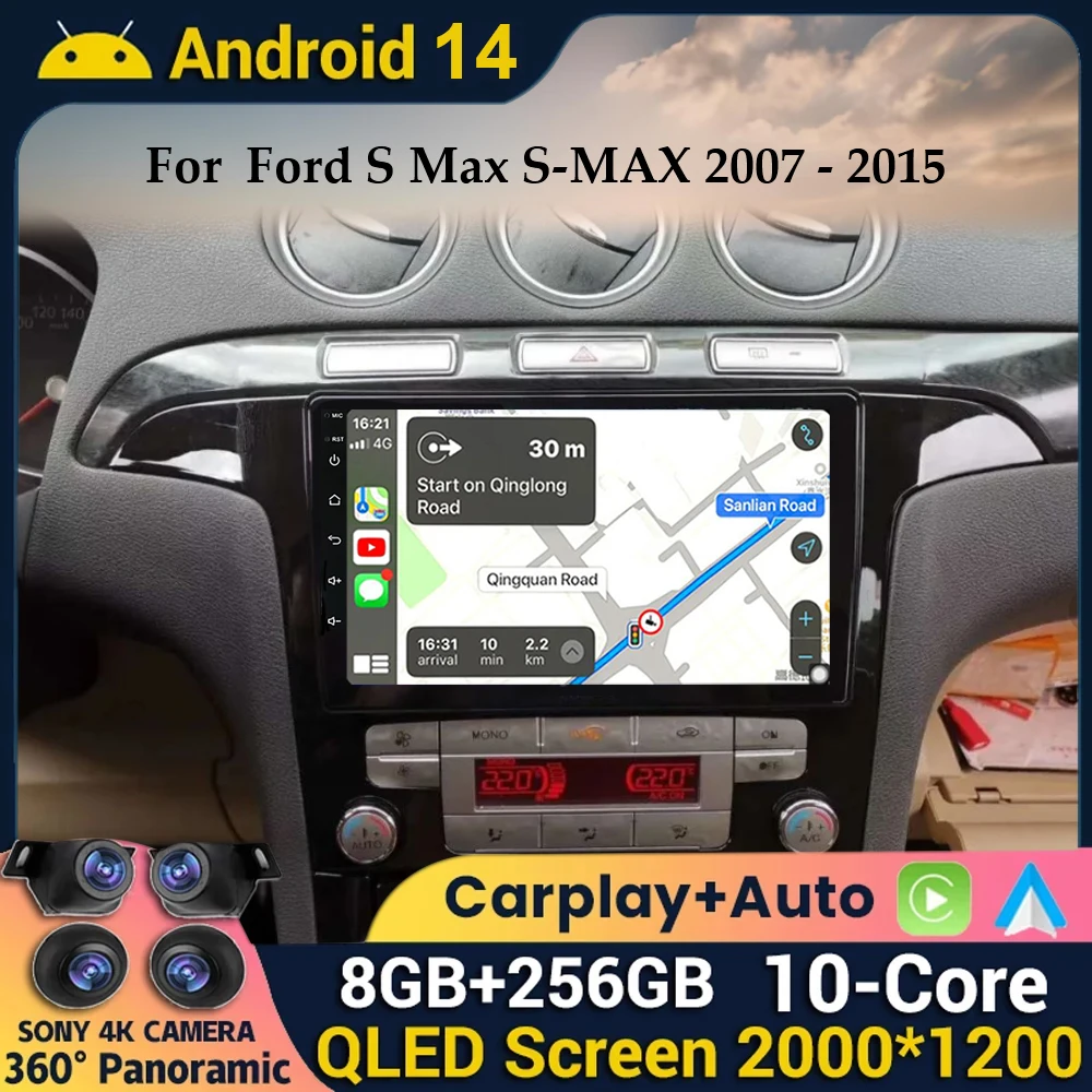 Radio-Multimedia-con-GPS-para-coche-reproductor-con-Android-14-Carplay ...