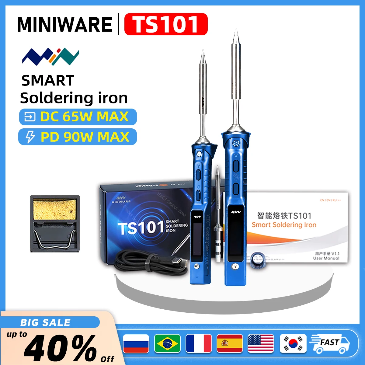 Soldador-el-ctrico-TS101-Original-azul-90W-LCD-temperatura-ajustable ...