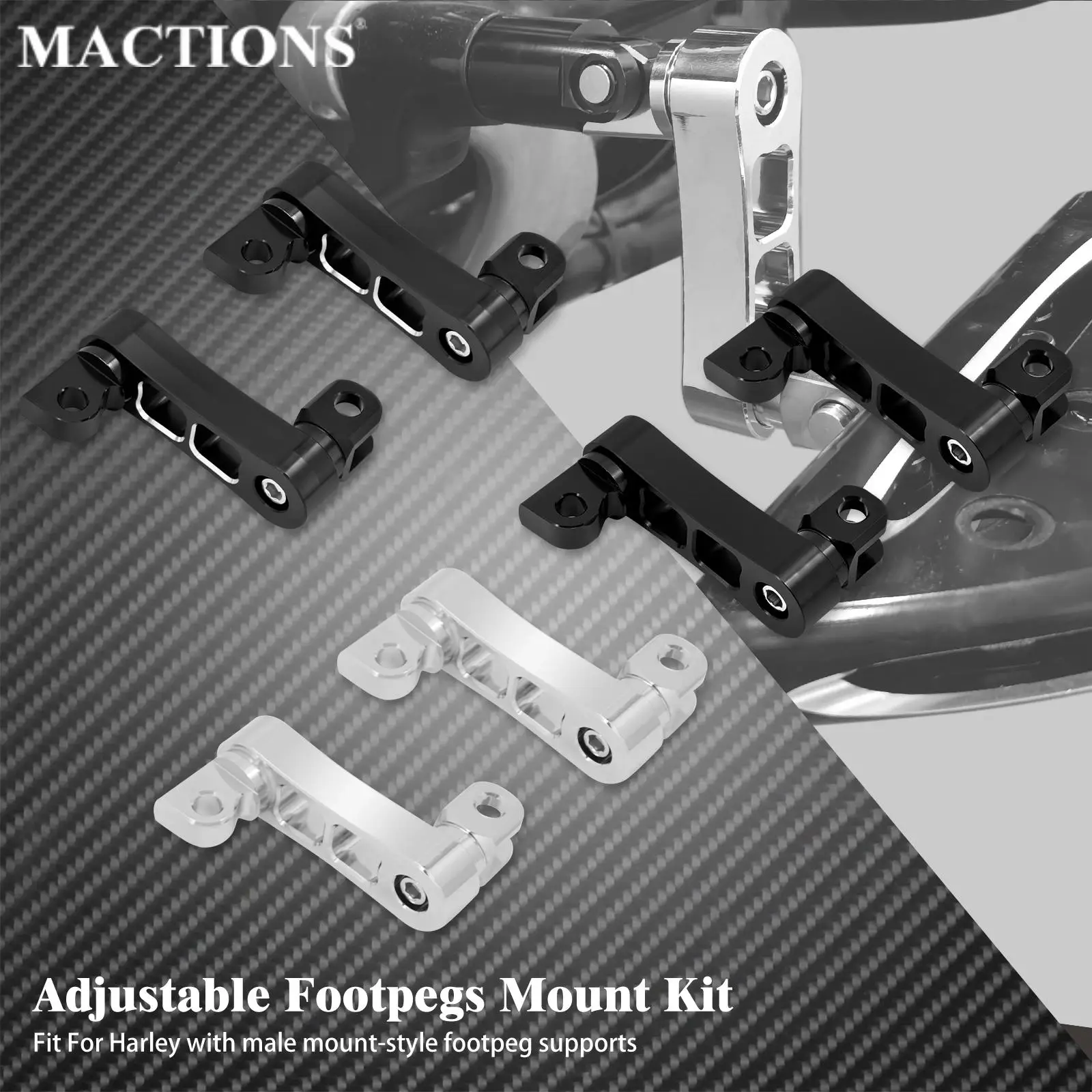 Adjustable-Foot-Pedal-Bracket-Motorcycle-Foot-Pegs-Male-Mount-Rest-For ...