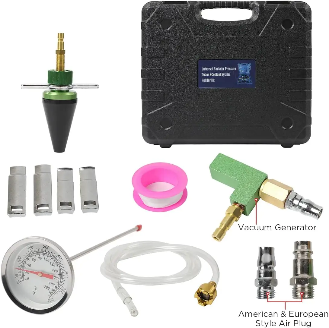 Coolant Funnel Kit 34-Piece Radiator Pressure Tester & Coolant Vacuum ...