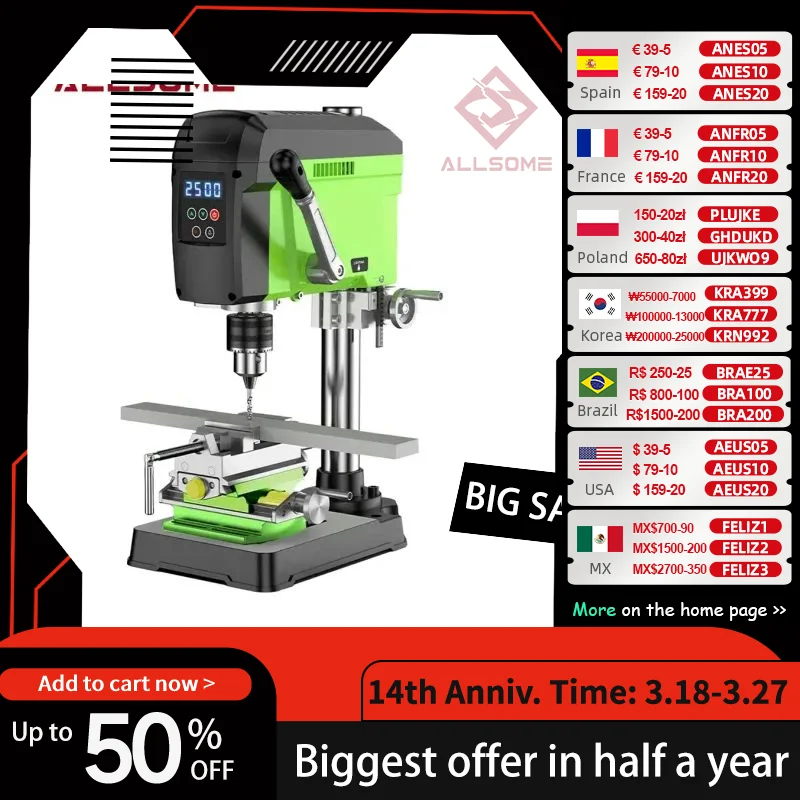 Allsome-Brushless-Drilling-Machine-400w-Cast-Iron-Benchtop-Drill-Press ...