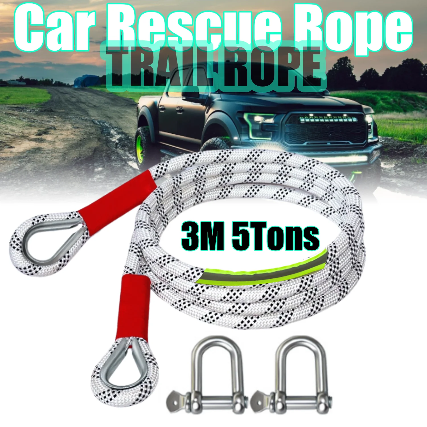 Car-Tow-Strap-3M-5Tons-Outdoor-Emergency-Tow-Ropes-Off-Road-4x4 ...