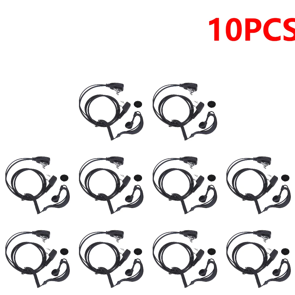 10-5-3pcs-2-PIN-Earphone-Headset-PTT-MIC-1m-Ear-Hook-Walkie-Talkie ...