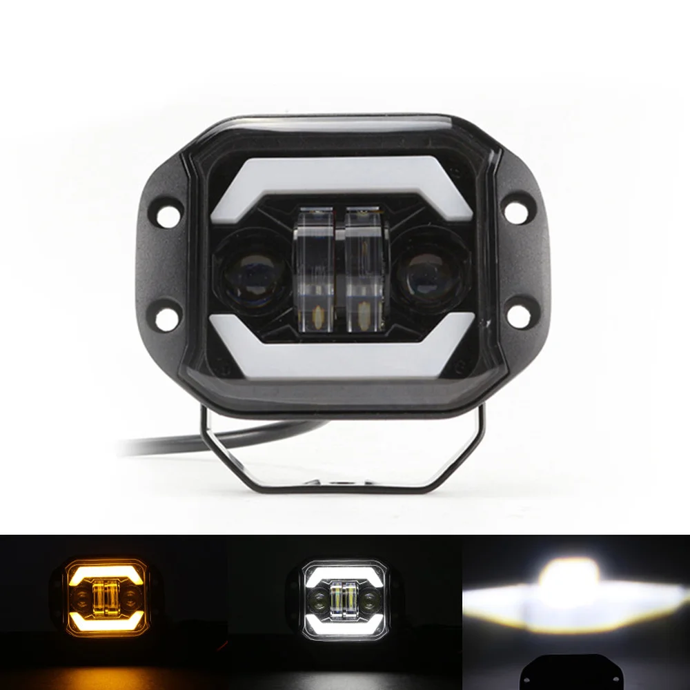 5" Inch Spotlight Flush Mount LED Work Light Bar Hi/low Beam Off Road ...