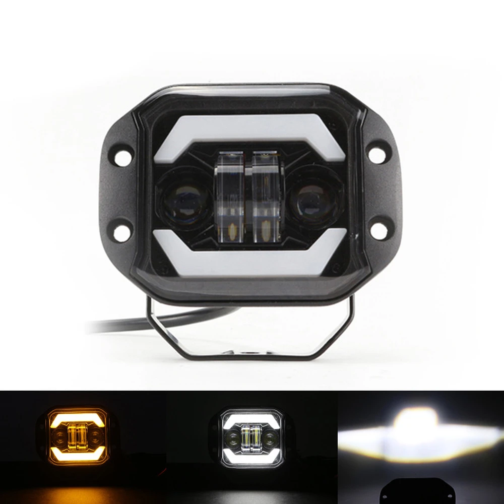 5" Inch Spotlight Flush Mount LED Work Light Bar Hi/low Beam Off Road ...