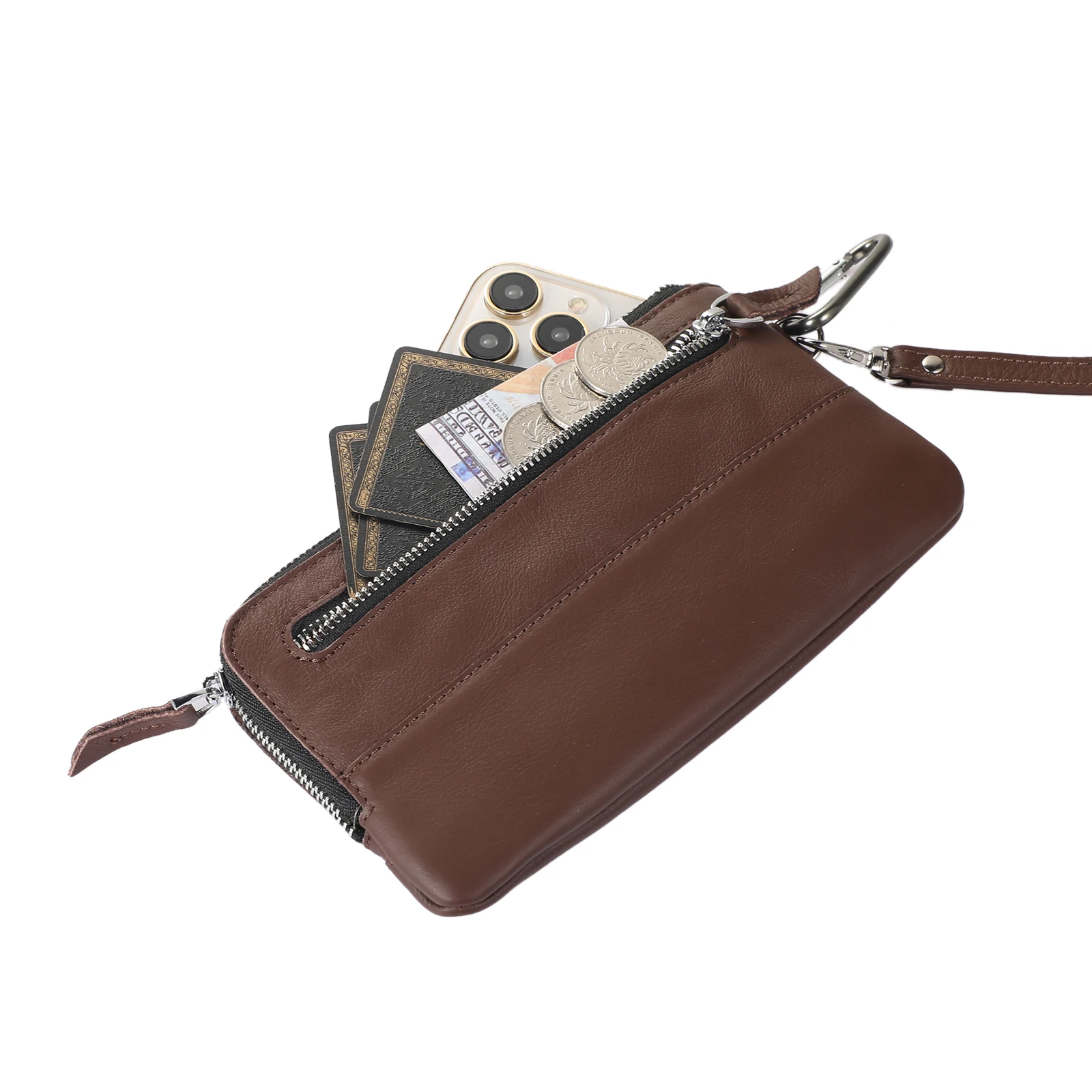 Genuine-Leather-Strap-Men-Hand-Bag-Mobile-Phone-Case-Wallet-Pouch-For ...